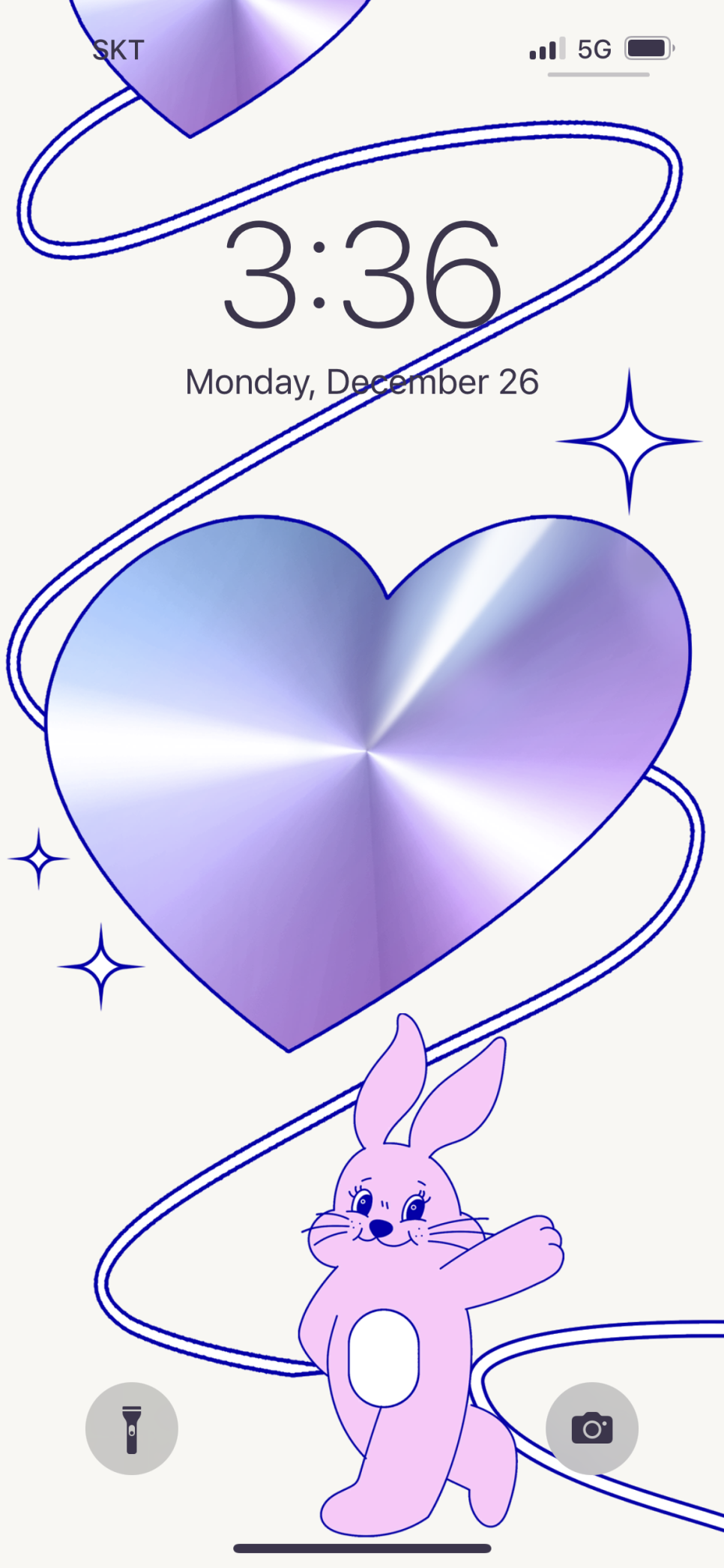 [아이폰 카카오톡 테마] hart rabbit.ktheme