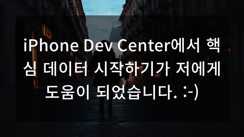 iPhone용 Core Data를 시작하시겠습니까?