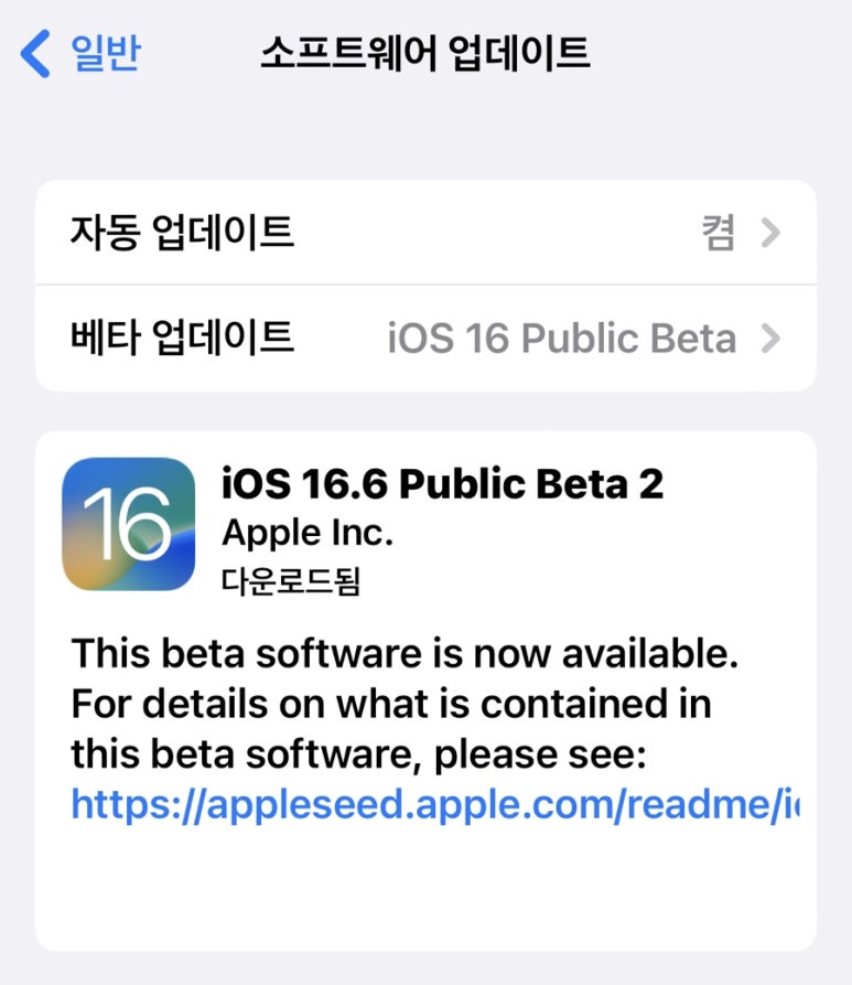 [슬기로운사과농장생활] iOS 16.6 Public Beta2 업데이트하기 :: Xcode 문제 관련 업데이트 iOS 최신 소프트웨어 Update Apple iPhone