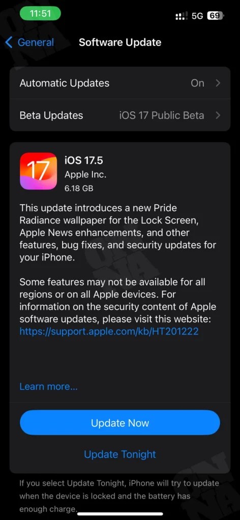 아이폰 iOS17.5 RC 업데이트 및 새로운 기능