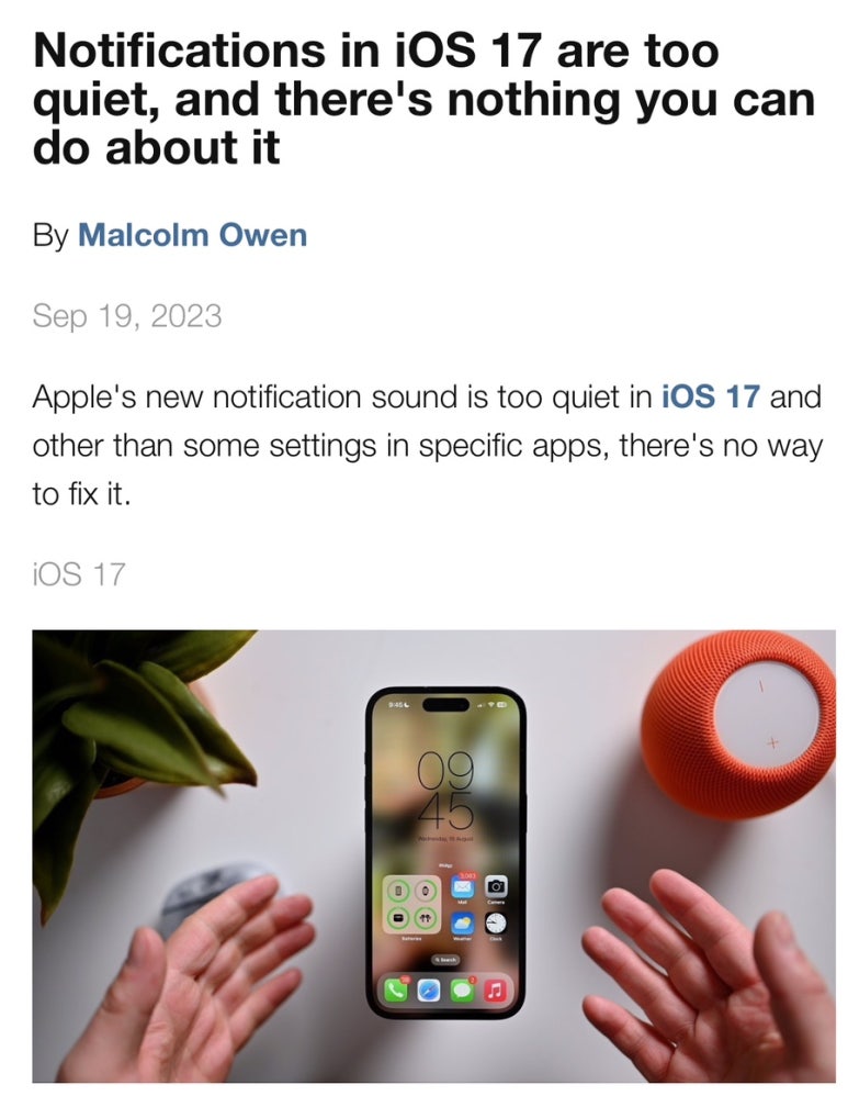Ios17 아이폰 기본 벨소리 너무 낮아 이슈